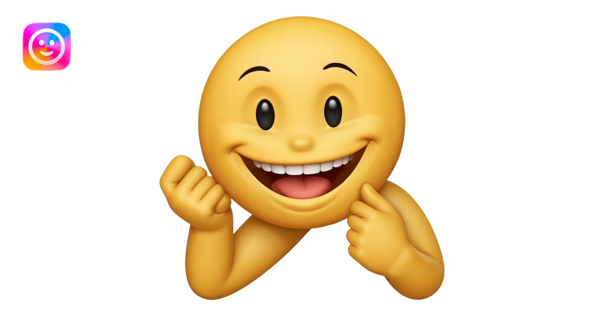 Smiley face biting an arm emoji | AI Emoji Generator