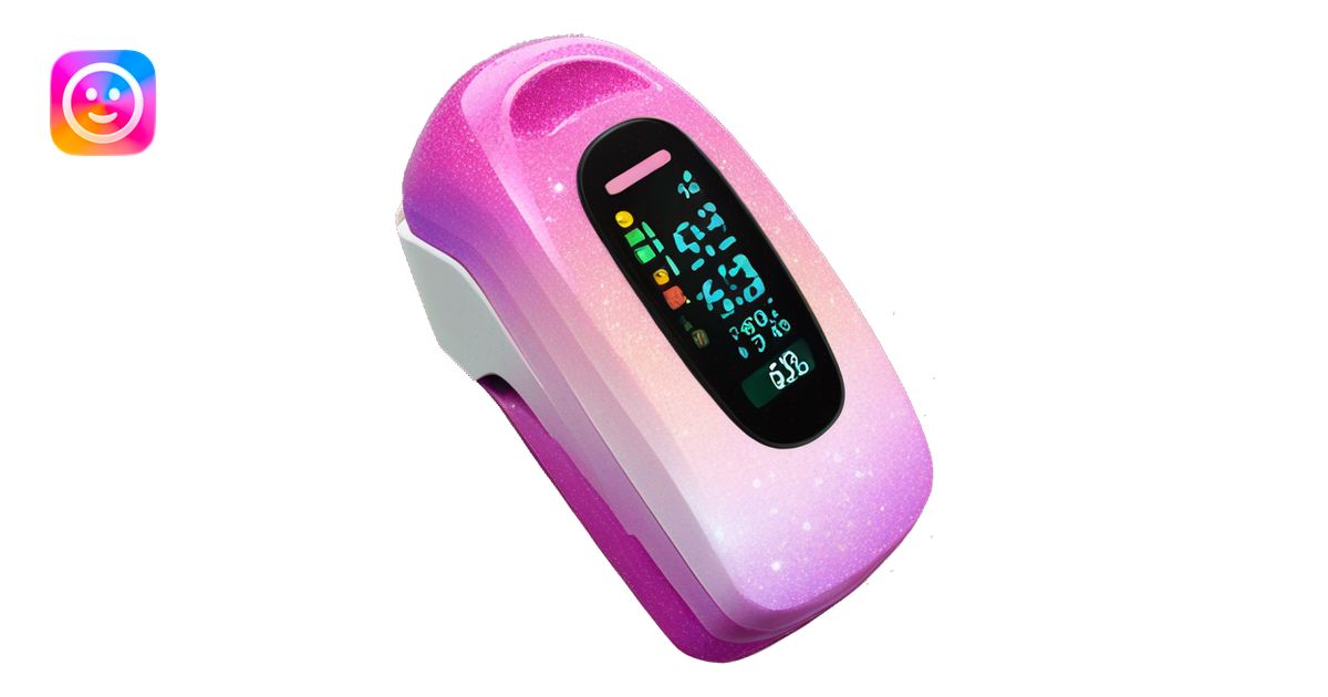 Pink ombre pulse oximeter with glitter emoji | AI Emoji Generator