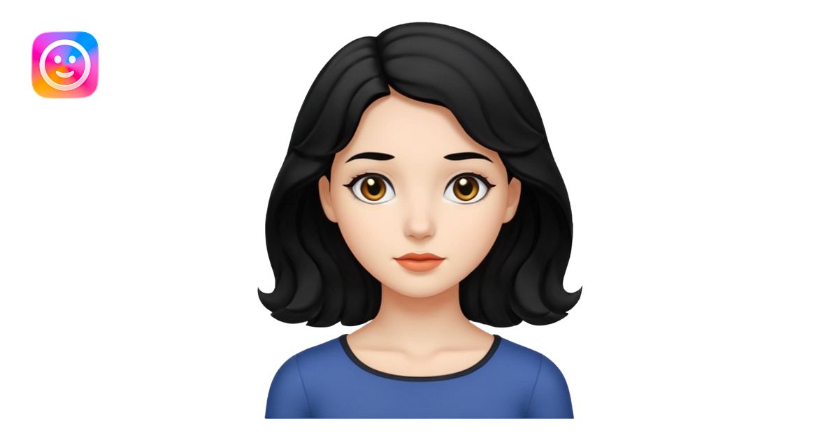 chica con pelo negro liso y hasta los hombros ondulada y ojos negros ...