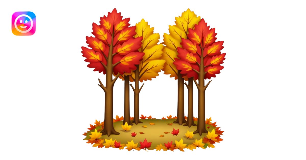 Small forest and leaves falling from the trees. emoji | AI Emoji Generator