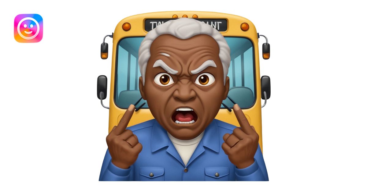 african uncle telling somone to get off the bus let him be angry. emoji ...