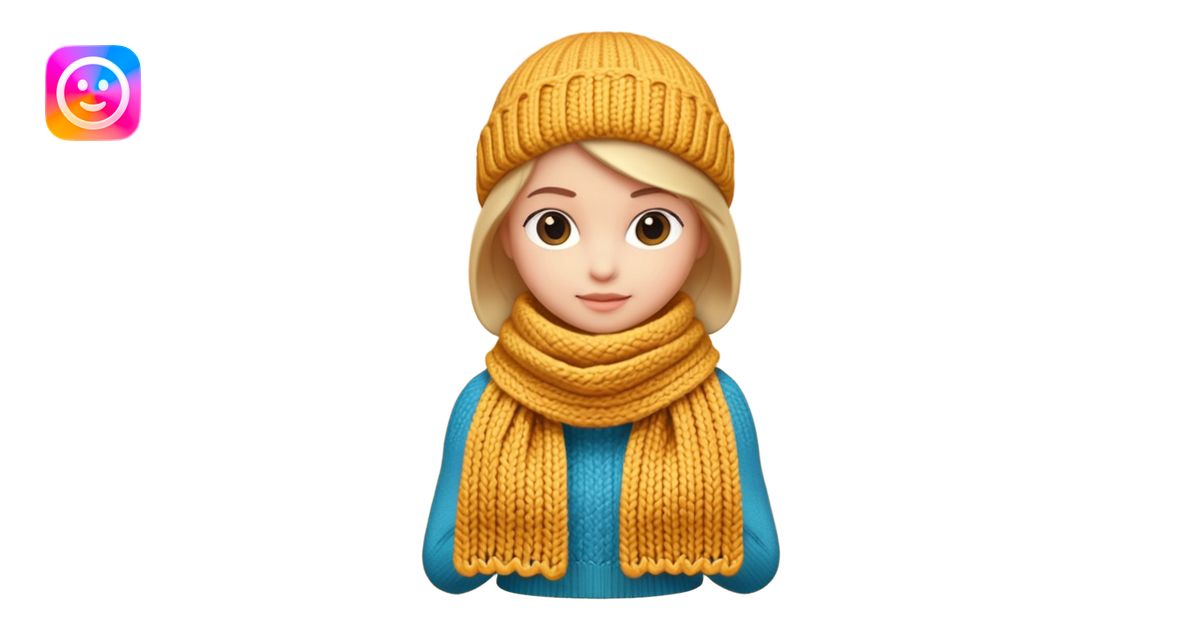 A 3D cartoon wool scarf with visible knitted stitches and gentle folds ...