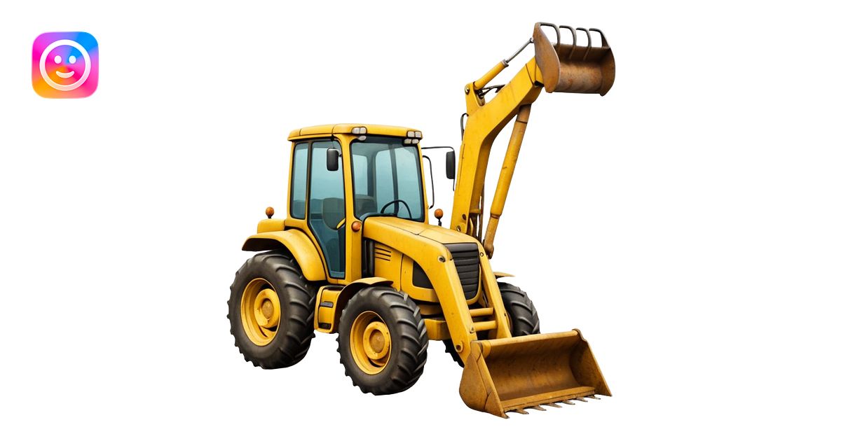 A tractor with a back hoe and a loader emoji | AI Emoji Generator