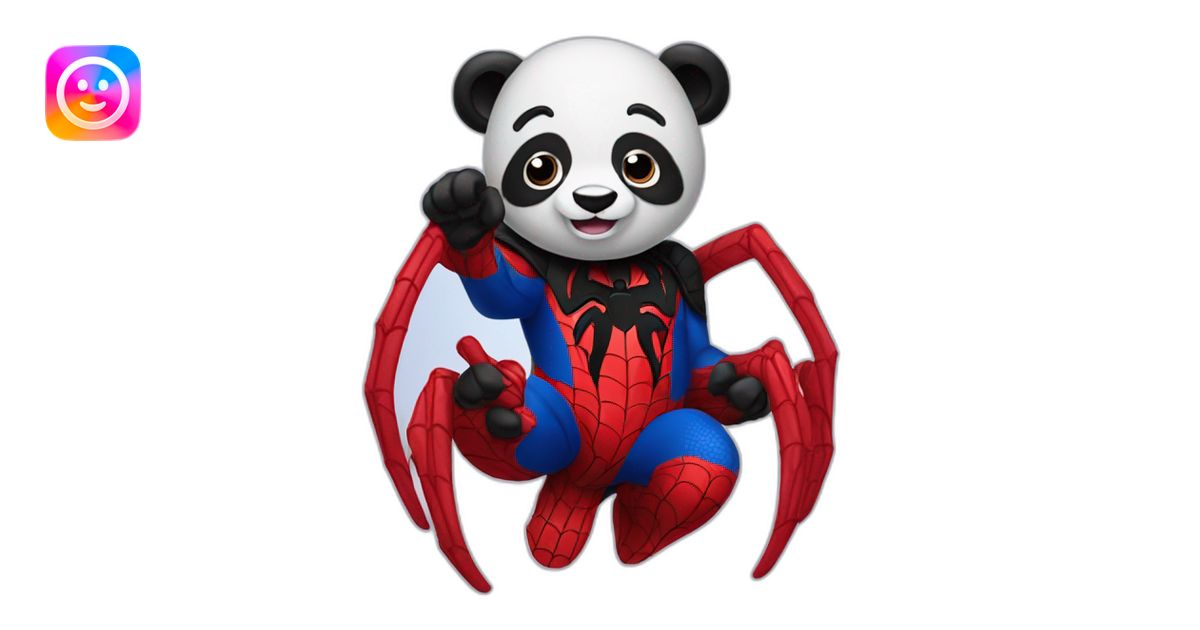 Panda as Spider-Man emoji | AI Emoji Generator