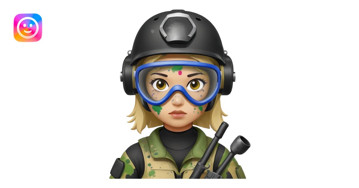 paintball player face girl emoji | AI Emoji Generator