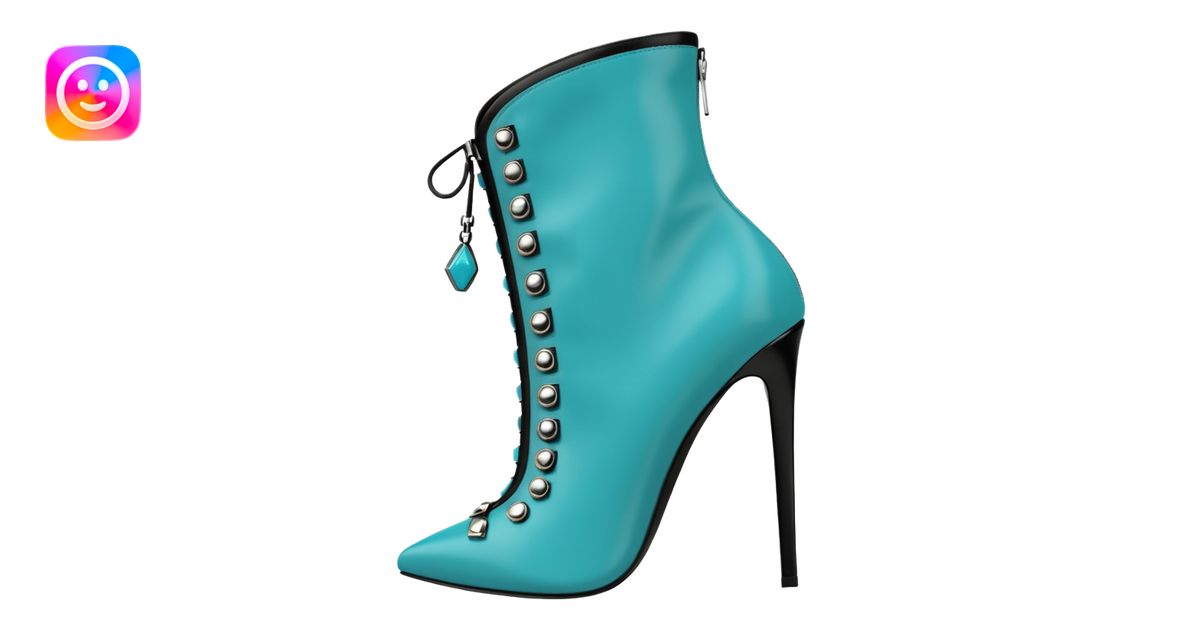 Hyper Realistic isolated side view, Michael Kors turquoise and black ...