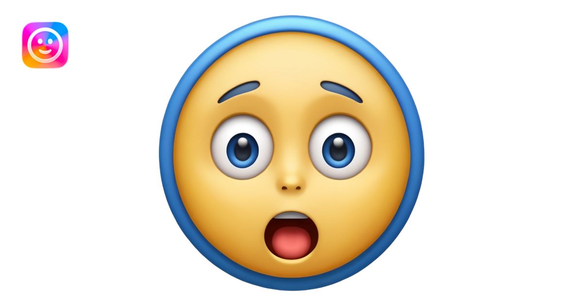 Blue emoji shocked emoji | AI Emoji Generator