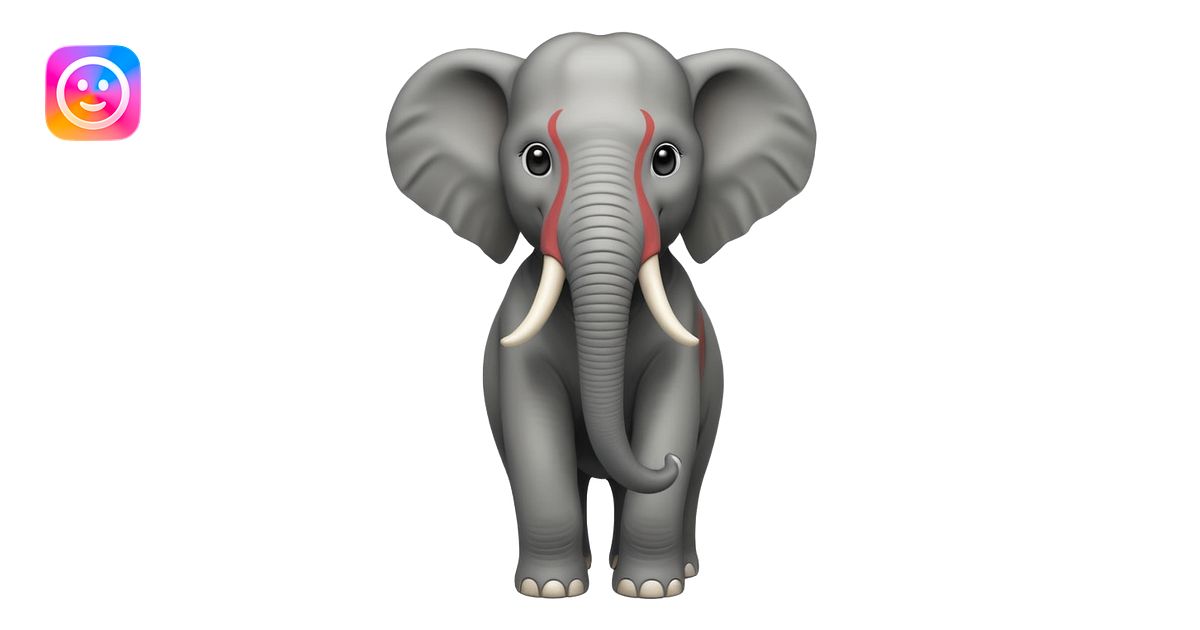 A massive 3D cartoon elephant standing tall with a strong posture ...
