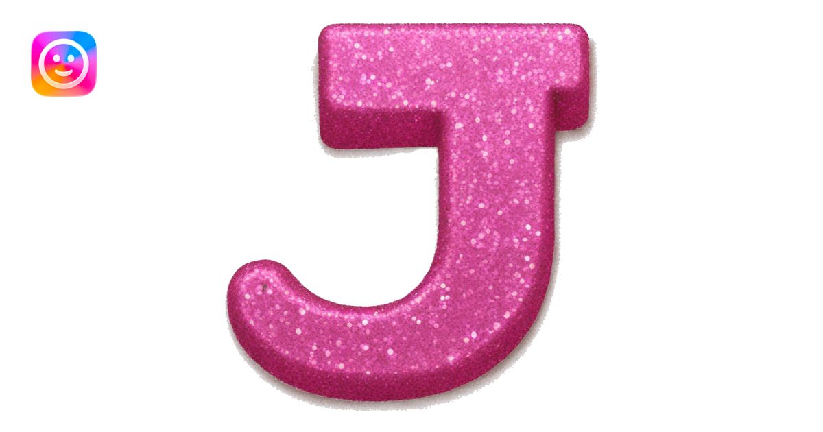 Pink Glitter letter J in cursive emoji | AI Emoji Generator