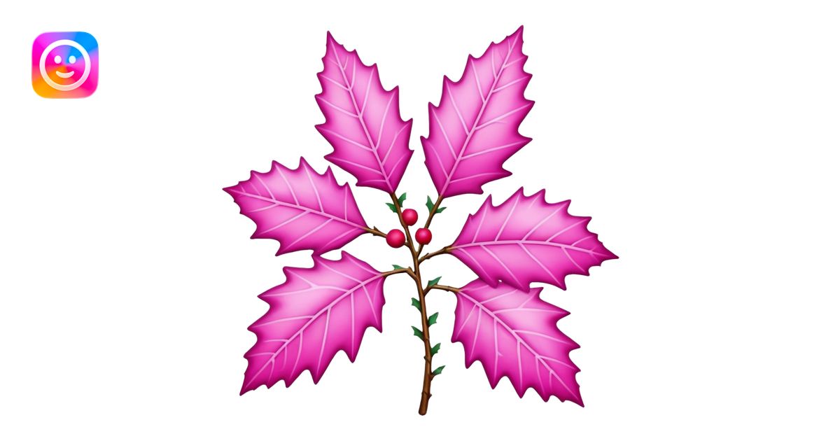 pink holly with white leaves emoji | AI Emoji Generator