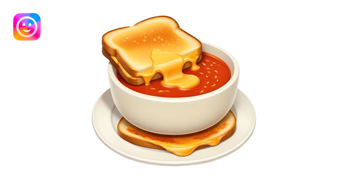 grilled cheese and tomato soup emoji | AI Emoji Generator