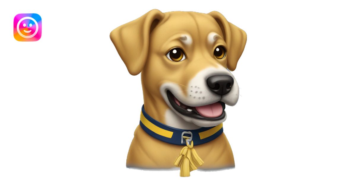 Dog as a Michigan fan emoji | AI Emoji Generator