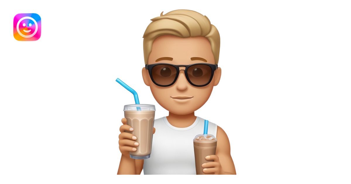 Lochlan from the white lotus drinking a protein shake emoji | AI Emoji ...