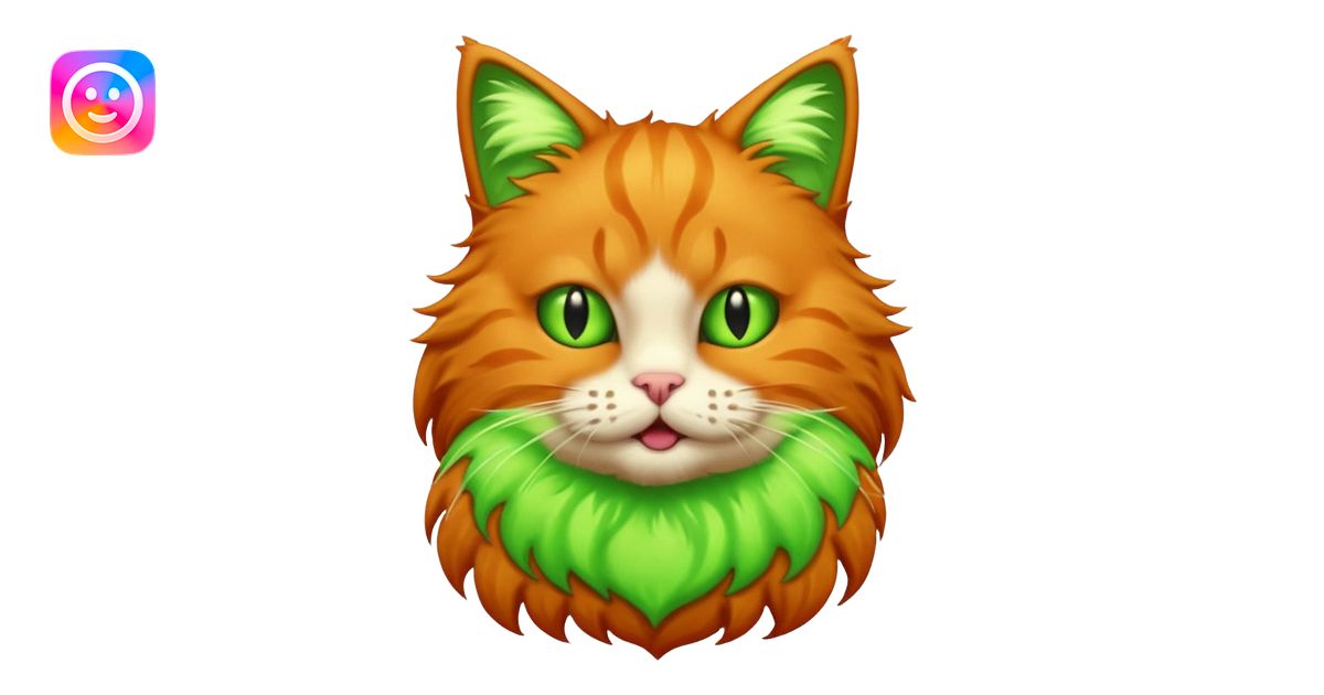 A ginger cat burps green burps emoji | AI Emoji Generator