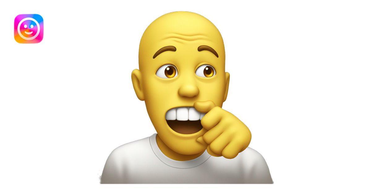 a yellow face biting their finger with a smirk emoji | AI Emoji Generator