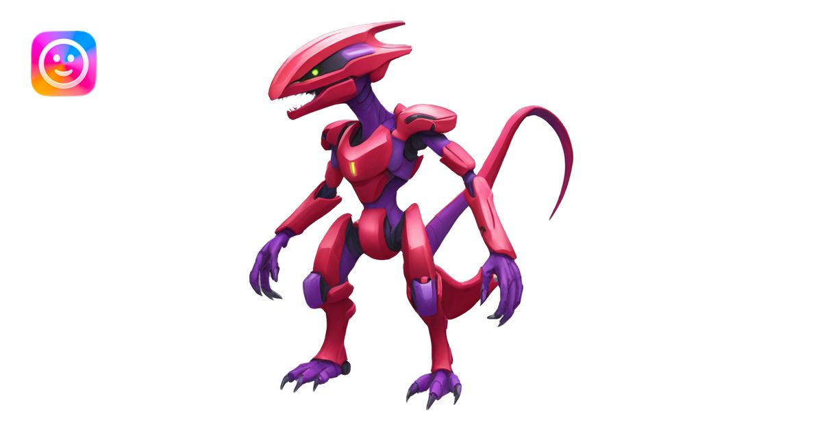a Genesect-Raptor-Fakémon—hybrid with a futuristic visor-helmet full ...