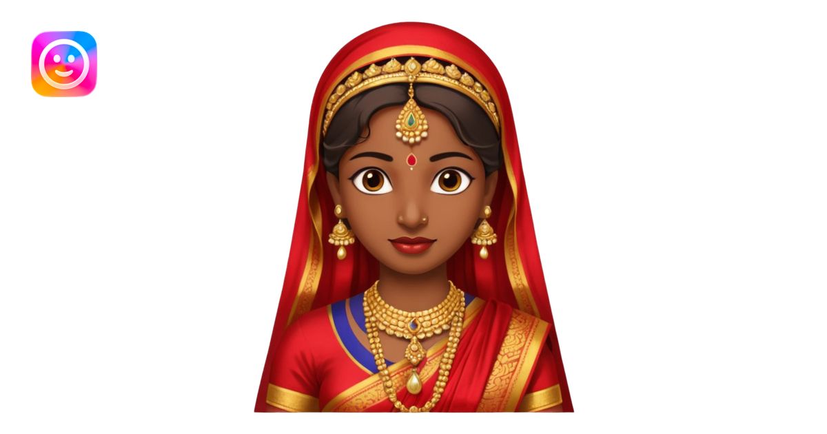 South indian bride getup. emoji | AI Emoji Generator