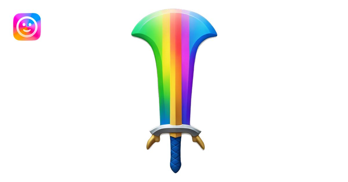 Rainbow sword emoji | AI Emoji Generator