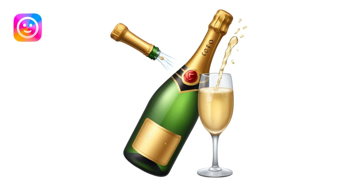 Bottle with Popping Cork emoji | AI Emoji Generator