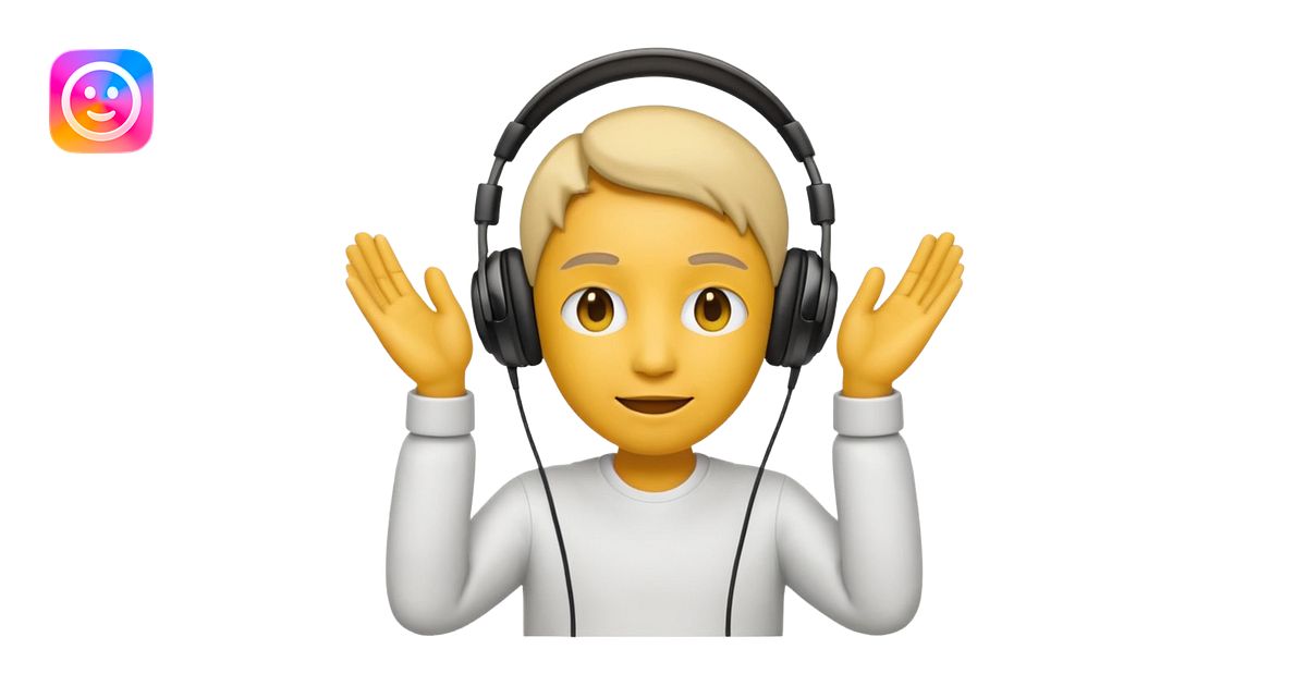 emoji with head phone holding both hands listening emoji | AI Emoji ...
