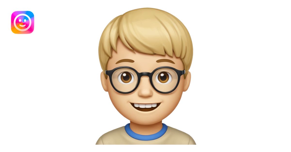 Nerd smiley face with glasses buck teeth and a bowl cut hair cut emoji ...