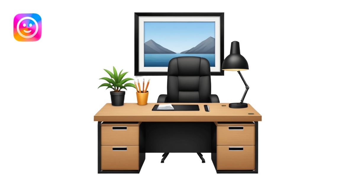 An office with an empty desk (the boss is not there) emoji | AI Emoji ...