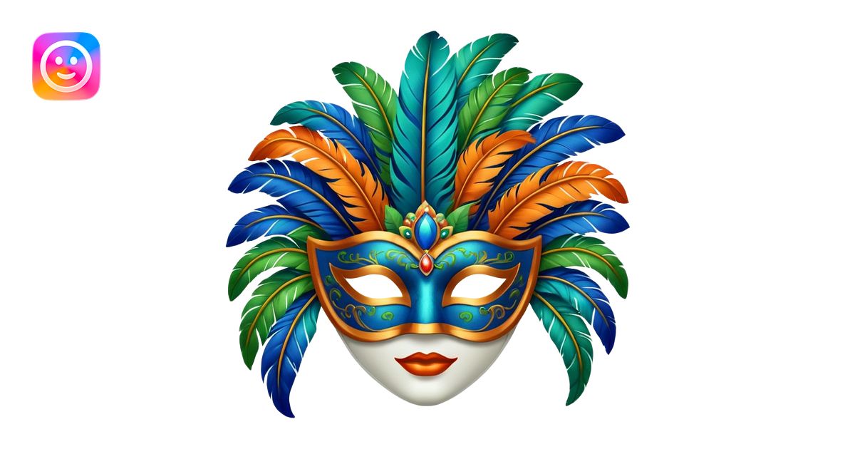 carnival mas costume, blue, green and orange preferably emoji | AI ...