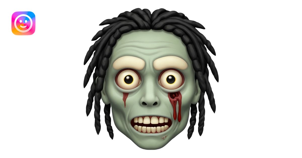 Zombie with black dreads with chinky eyes and a 3rd eye on right cheek ...