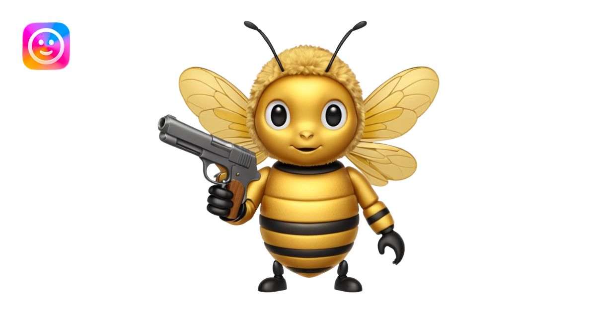 bee emoji with gun emoji | AI Emoji Generator