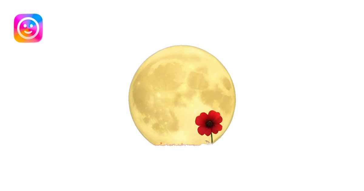 red flower in moonlight emoji | AI Emoji Generator