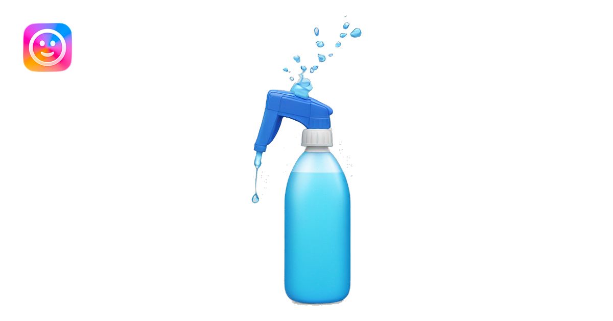 Spray bottle spraying water from nozzle emoji | AI Emoji Generator