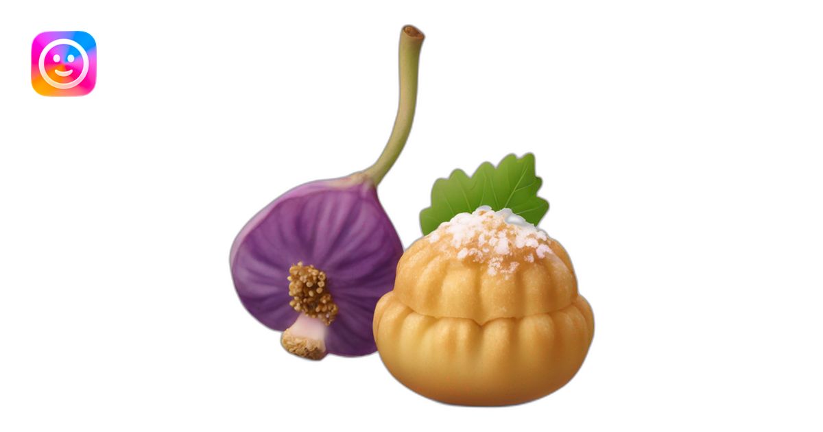 Figues qui mange un choux fleur emoji | AI Emoji Generator