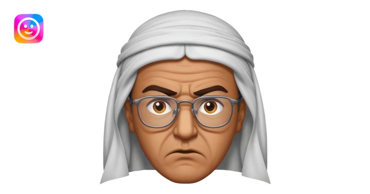 Árabe enojado con lentes.belico emoji | AI Emoji Generator