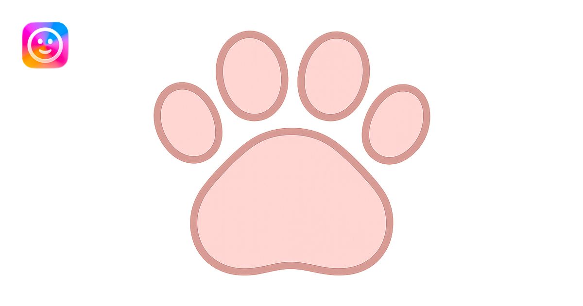 a cute and friendly pink paw print emoji, remove face image | AI Emoji ...
