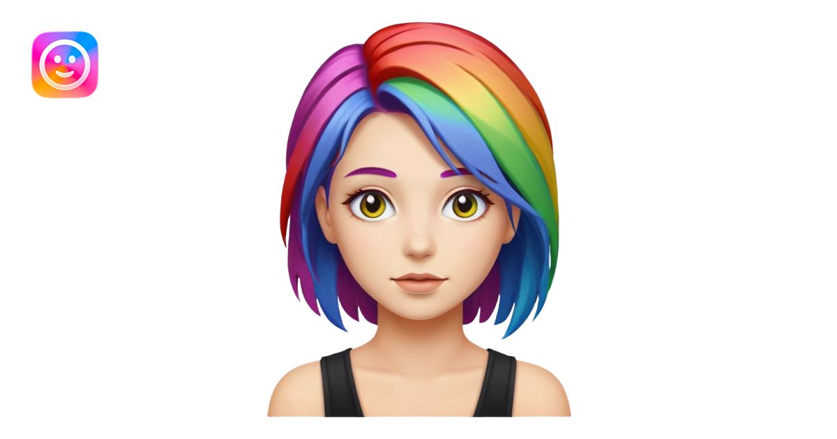 A naked women with rainbow hair emoji | AI Emoji Generator