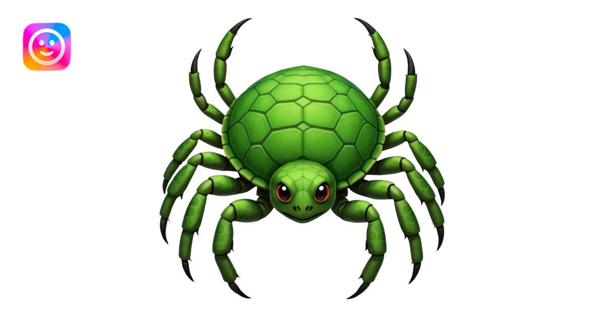 Green Half turtle half spider emoji | AI Emoji Generator