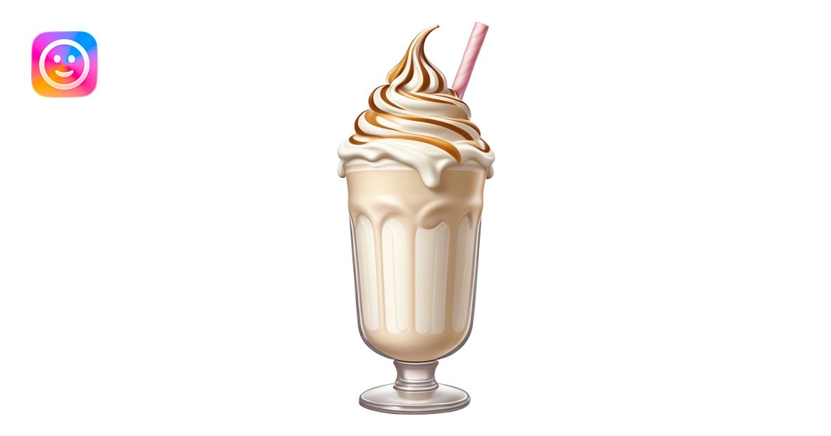 Cinematic Realistic Milkshake Drink Emoji, depicted as a thick, creamy ...