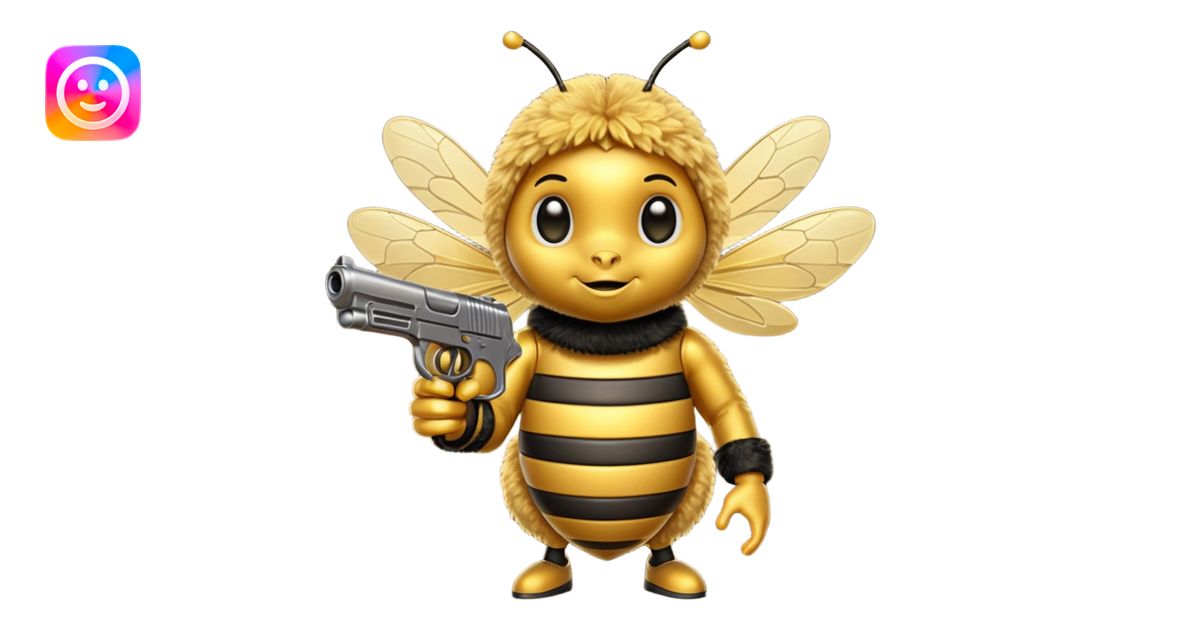 bee emoji with gun emoji | AI Emoji Generator