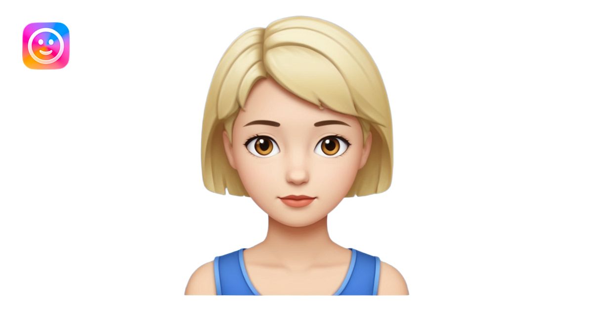 A girl with short hair up to the shoulders emoji | AI Emoji Generator