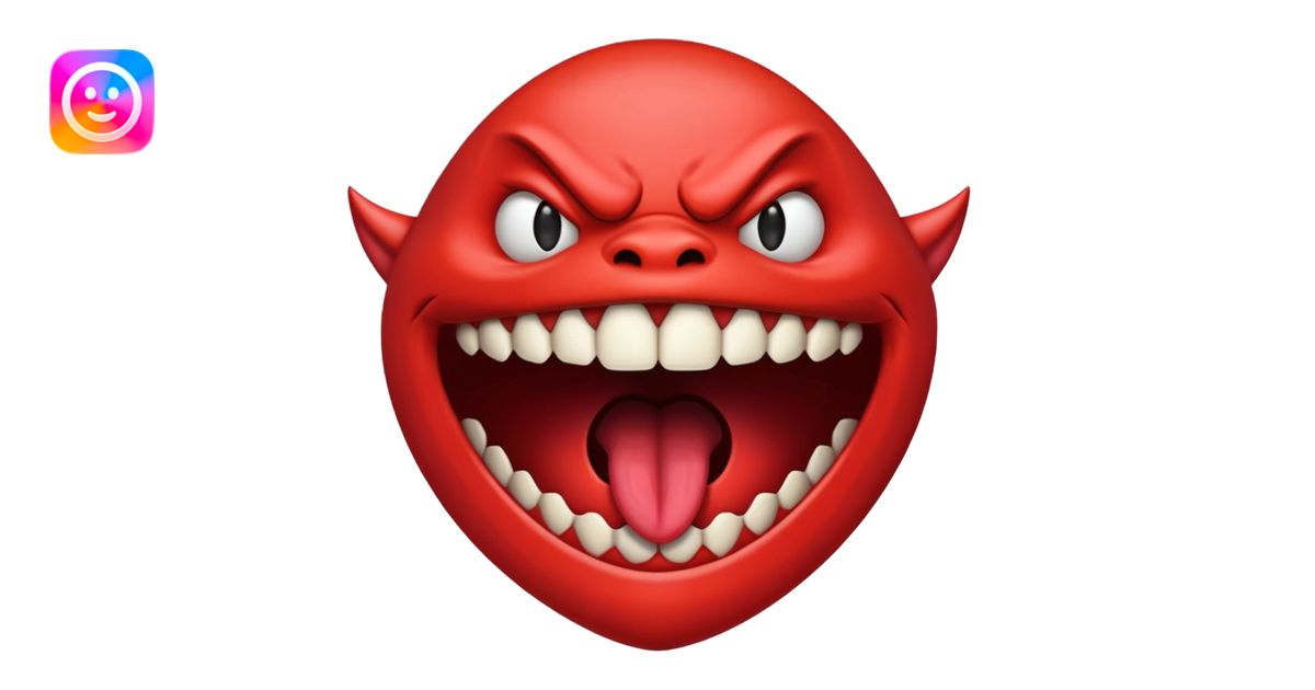 drooling evil sharp teeth monster mouth lips emoji | AI Emoji Generator