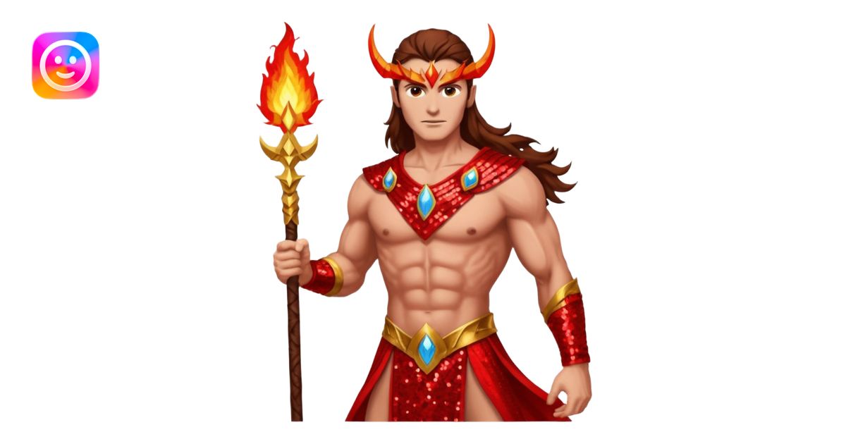 Vulcan, God of Fire from Gods and Goddesses with long brown hair, fiery ...