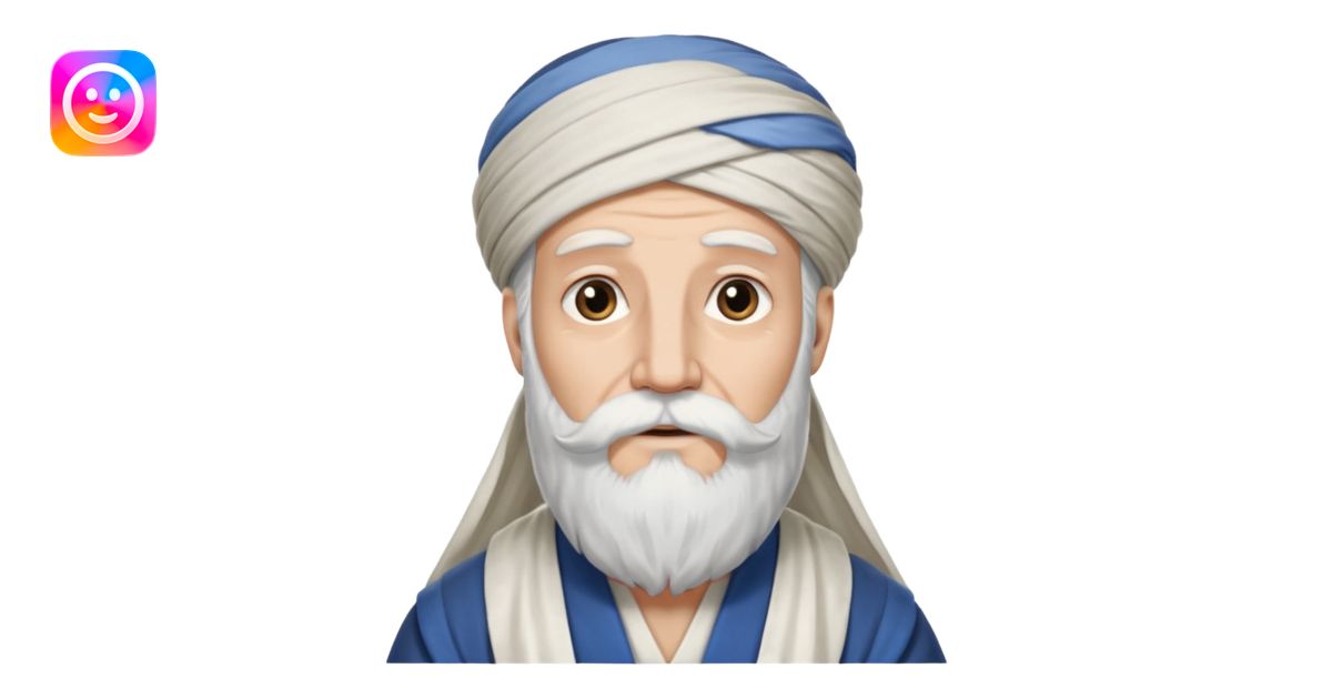 abraham from the bible, long white beard, with long turban emoji | AI ...