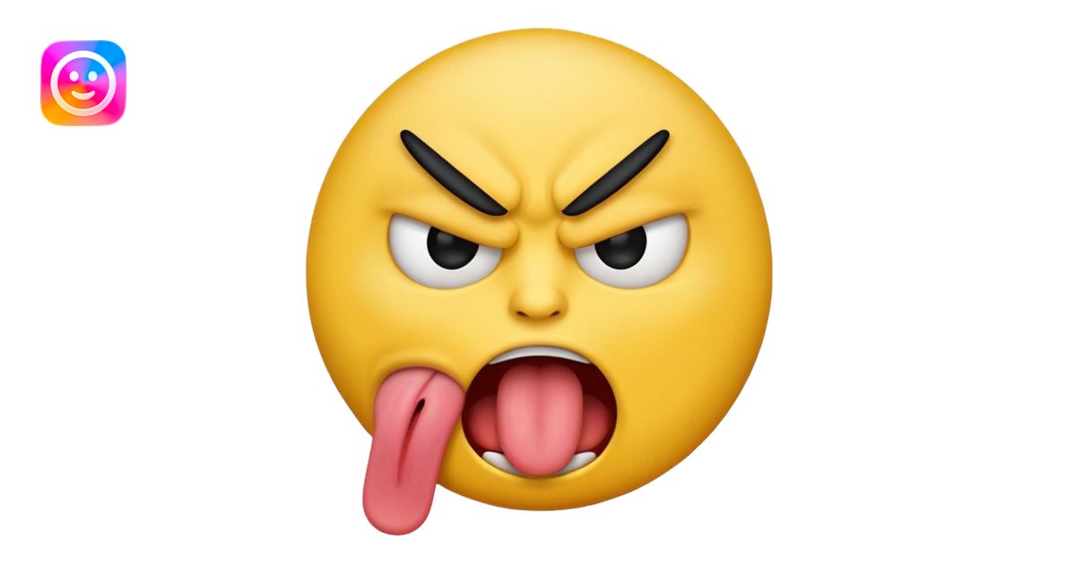 an angry emoji with his tounge sticking out emoji | AI Emoji Generator