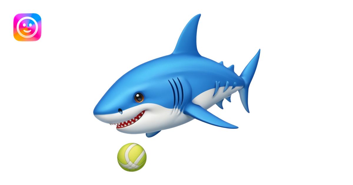 Tiburón con tenis azules emoji | AI Emoji Generator