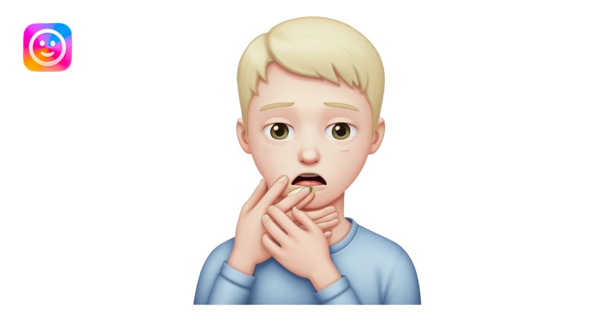 Person choking their self emoji | AI Emoji Generator