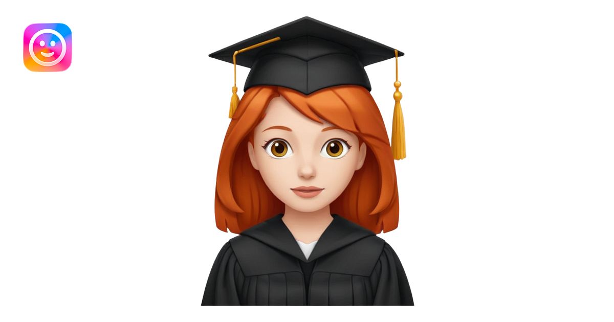 red headed woman with a school in the background emoji | AI Emoji Generator