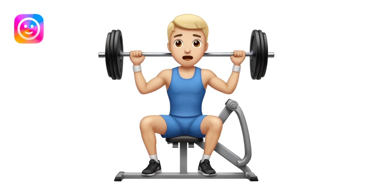 shocked emoji with surprised expression doing lat machine exercise in ...