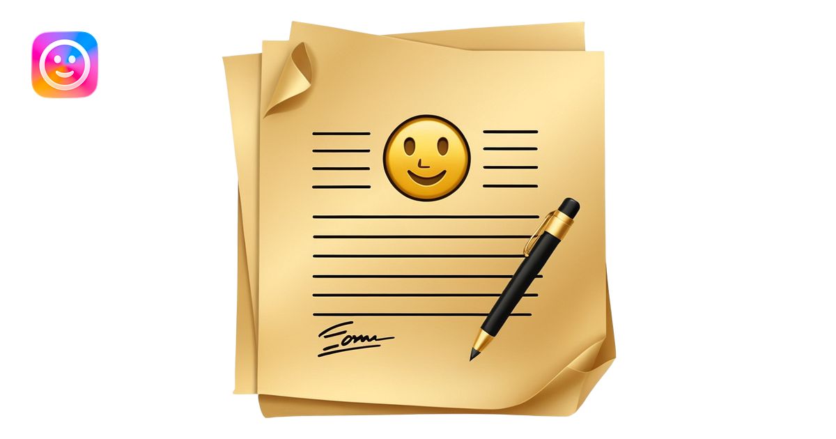 Premium contract golden paper signed sealed emoji | AI Emoji Generator