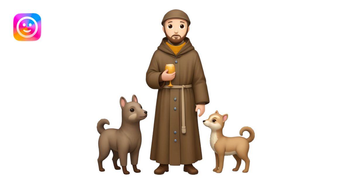 create a full body shot of Saint Francis of Assisi cartoon modern type ...