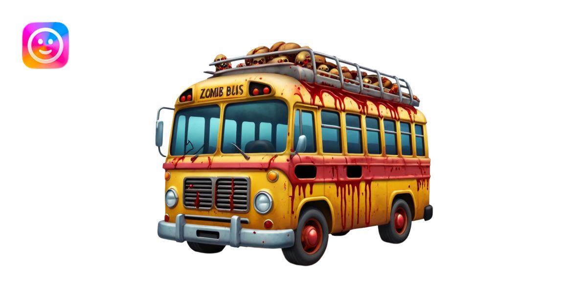 Zombie apocalypse bus..... in the style of your bleeding skull art ...